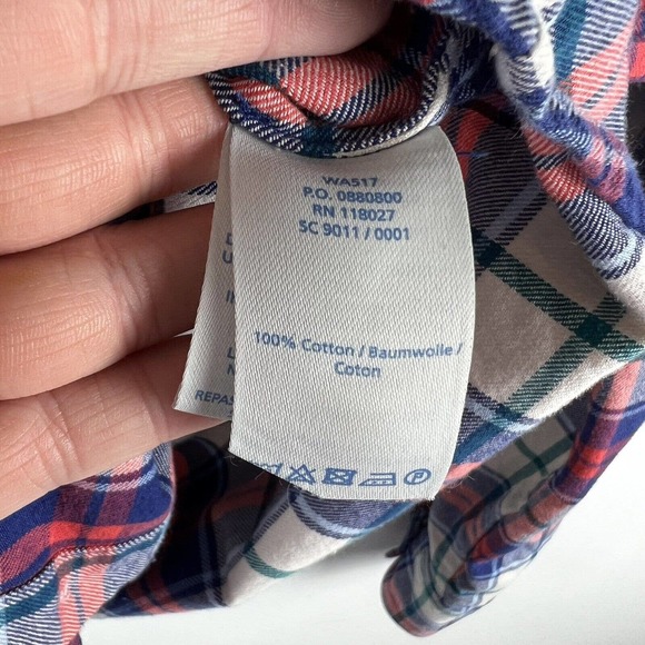 Boden | Tops | Boden Womens Flannel Shirt 4p Petite Red Blue Plaid Roll ...